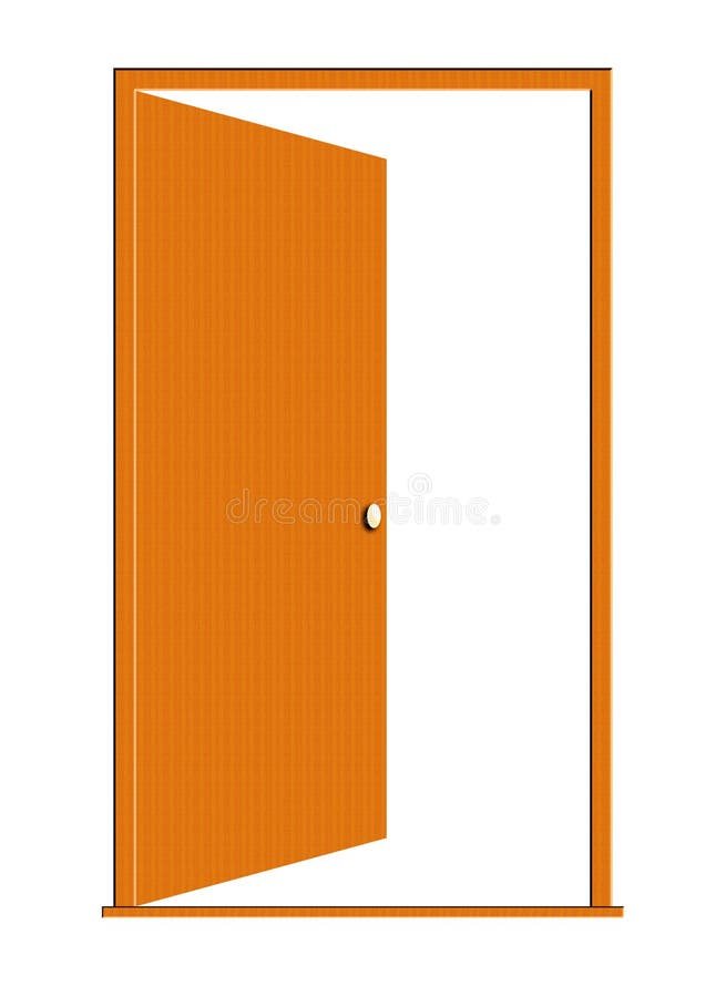 Opened Wood Door Illustration Stock Illustration - Illustration of ...