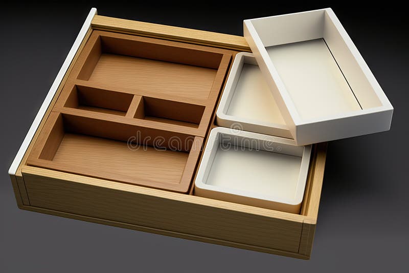 Opened Wooden Box Over Black Background with Reflection Stock ...