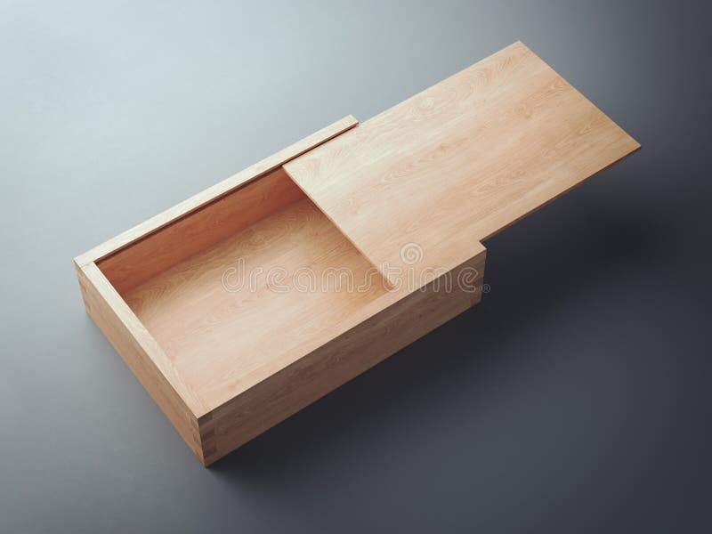 Opened Wooden Casket. 3d Rendering Stock Illustration - Illustration of ...