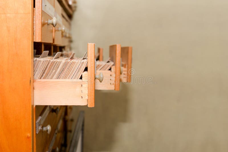 Drawers in library stock image. Image of librarian, human - 7485429