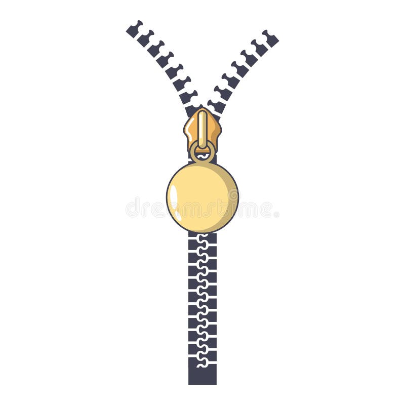 Opened Zip Icon, Cartoon Style Stock Vector - Illustration of zipper ...