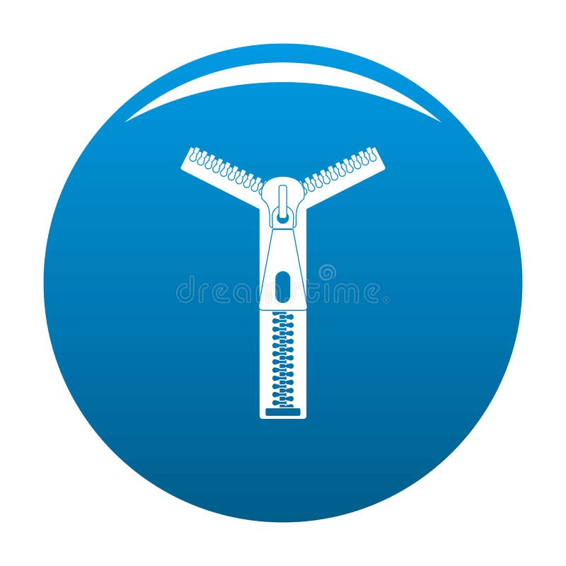 Opened Zip Icon Vector Blue Stock Vector - Illustration of clothes ...