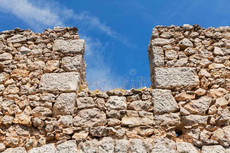 Opening in the Ancient Protective Stone Wall Stock Photo - Image of ...
