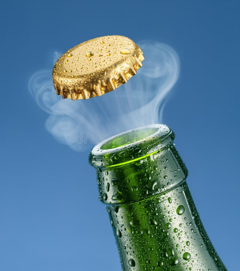 Opening of beer cap stock image. Image of drink, brown - 19046457