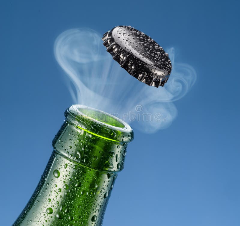 Opening of beer cap stock image. Image of drink, brown - 19046457