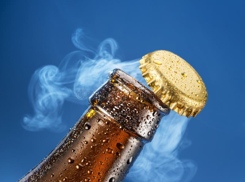 Opening of beer cap stock image. Image of drink, brown - 19046457