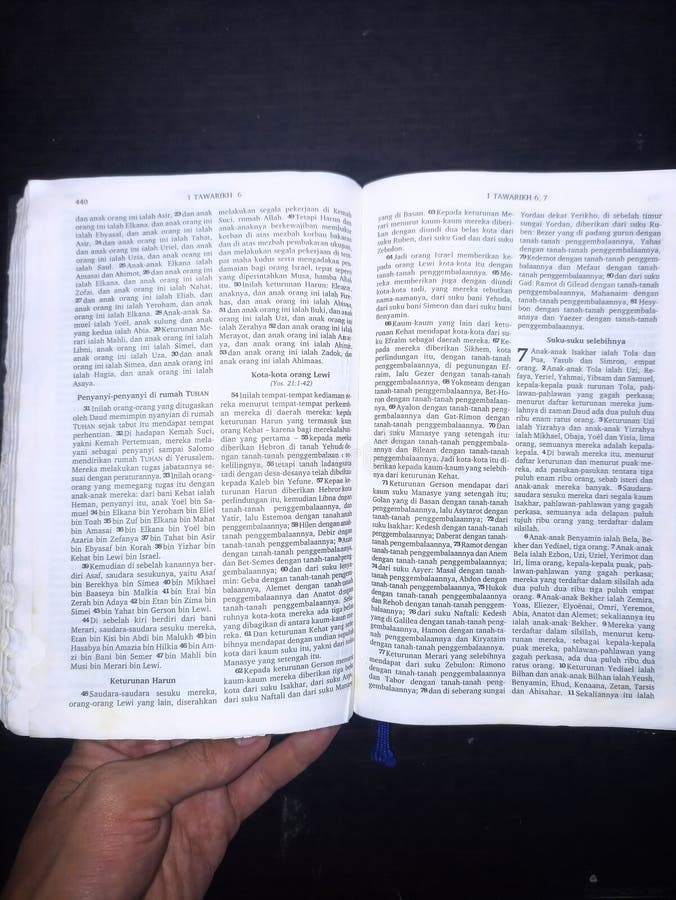 Opening a Bible for Reading on the Desk Stock Photo - Image of ...