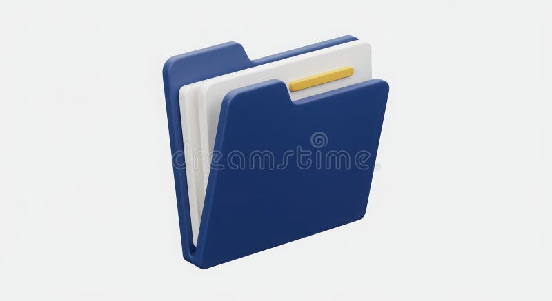 Opening Blue Folder Holding Documents for Data Storage and Organization ...