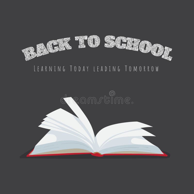 Opening Book Design with Typography of Back To School in Chalk Effect ...