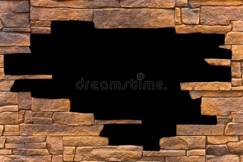 Opening in a brick wall stock image. Image of cracked - 12706745