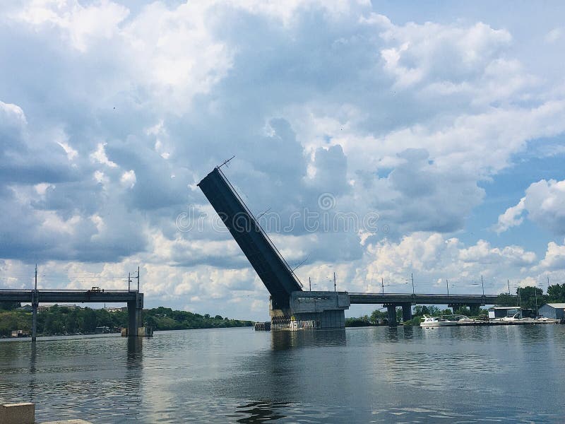 Opening the Bridge in the Riverside Stock Photo - Image of live, light ...