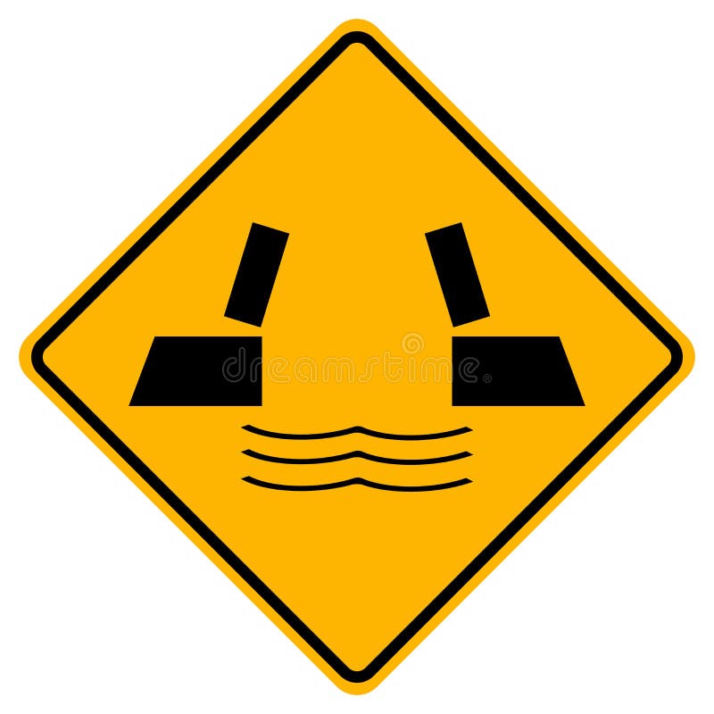 Opening Bridge Traffic Road Sign,Vector Illustration, Isolate on White ...
