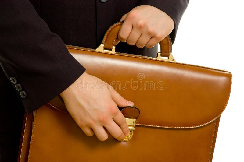 Opening briefcase stock image. Image of brown, carry, suitcase - 5022583