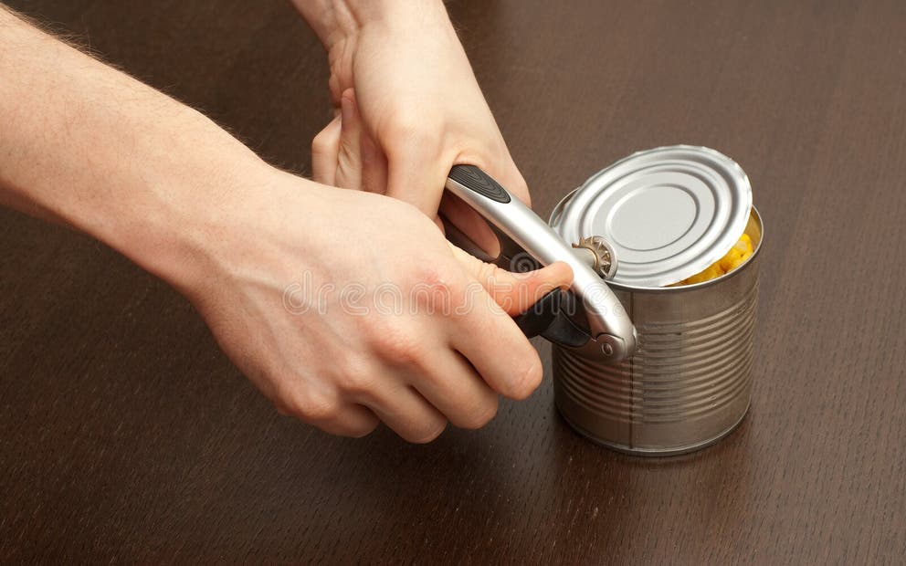 Opening the can stock photo. Image of tool, background - 13116090