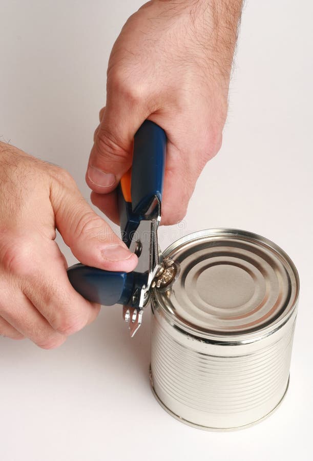 Opening a Can with Opening Can Stock Image - Image of conserve, food ...