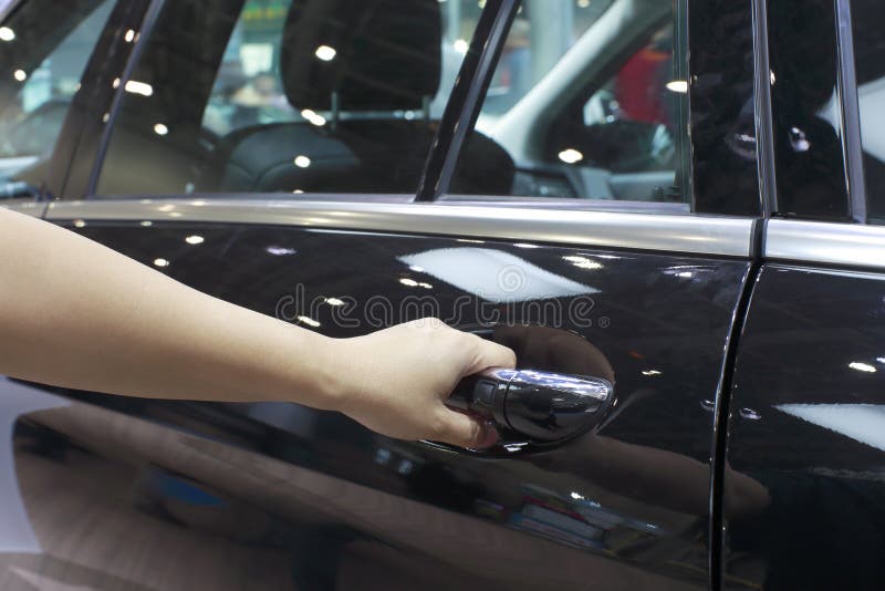 Mans Hand Opening Luxury Car Door Stock Photo - Image of luxury, road ...