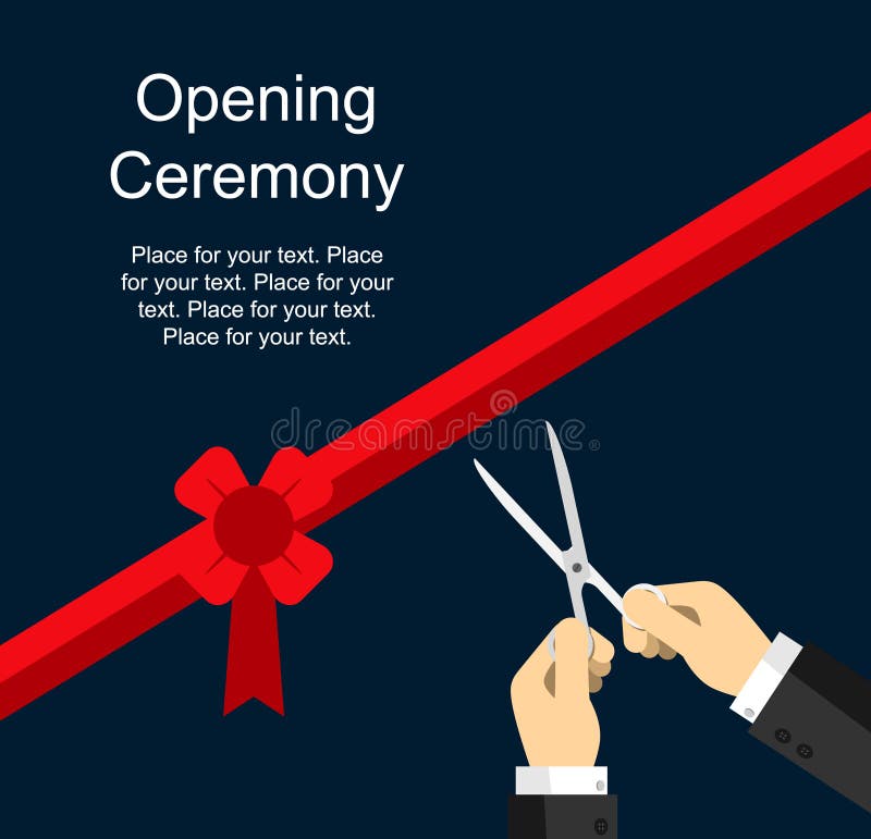 Opening Ceremony Flat Design Template for Official Events Stock Vector ...