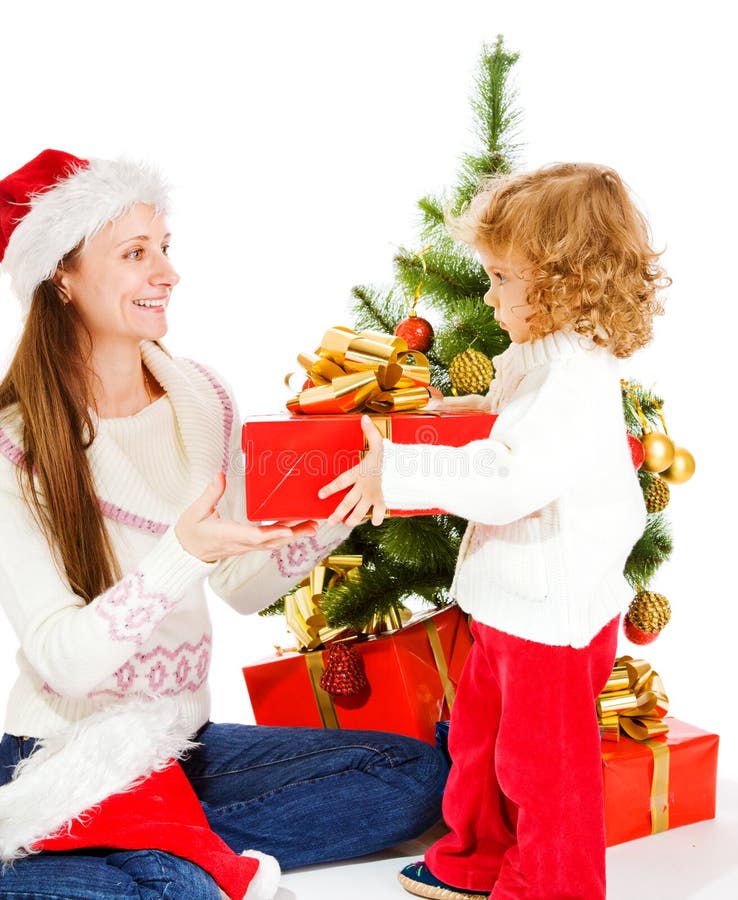 Opening Christmas present stock photo. Image of lifestyle - 16084592