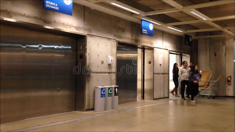 Opening and Closing Doors in Modern Elevator Stock Video - Video of ...