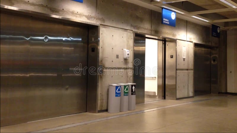 Opening and Closing Doors in Modern Elevator Stock Video - Video of ...