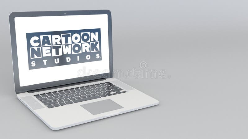 Opening and Closing Laptop with Cartoon Network Studios Logo. 4K ...