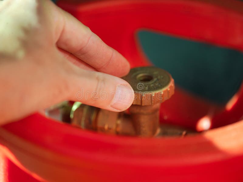 Opening or Closing LPG Bottle Valve Stock Photo - Image of cylinder ...