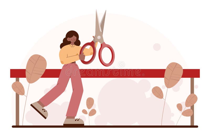 Opening Concept. Character Open Something New Stock Vector ...