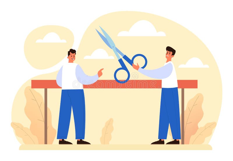 Opening Concept. Character Open Something New Stock Vector ...