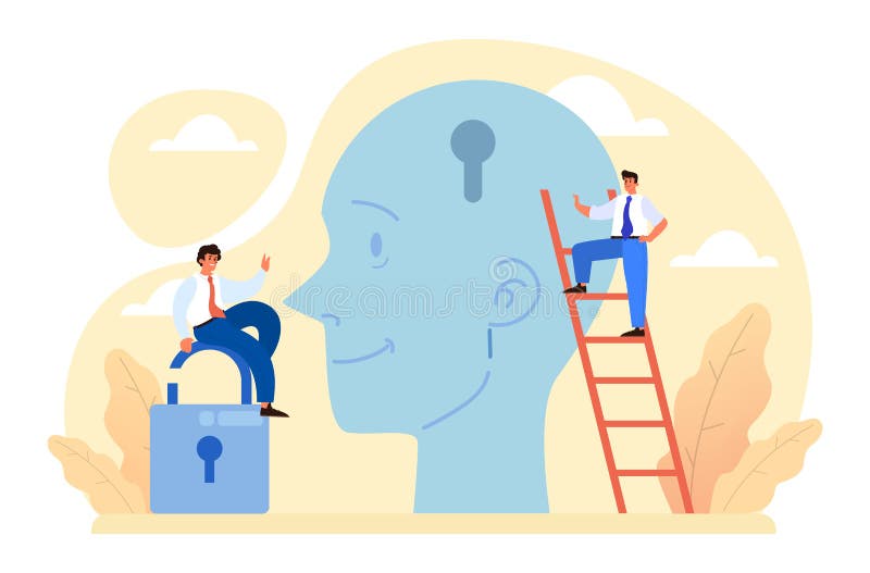 Opening Concept. Character Open Something New Stock Vector ...