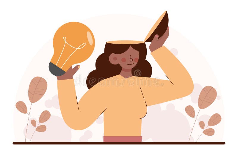 Opening Concept. Character Open Something New Stock Illustration ...