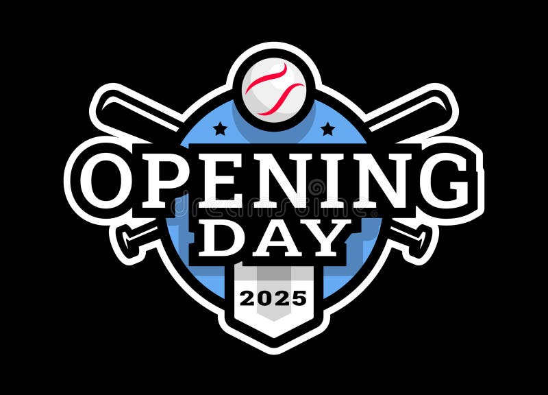 Opening Day, Baseball Logo, Emblem on a Dark Background. Stock ...
