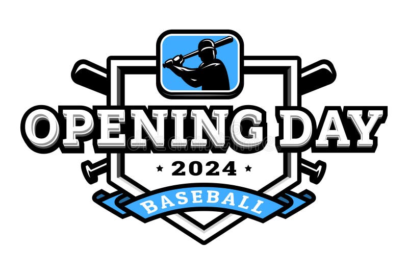Opening Day, Baseball Logo, Emblem. Stock Illustration - Illustration ...