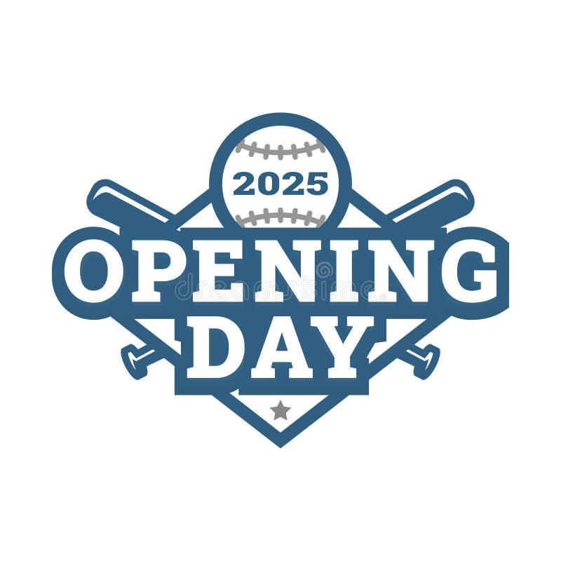 Opening Day, Baseball Logo, Emblem. Stock Illustration - Illustration ...