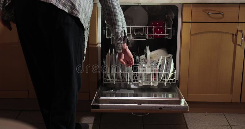 Opening Dishwasher when Finished Stock Footage - Video of finish ...