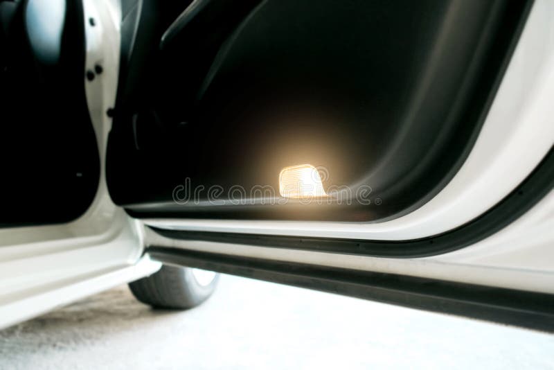 Opening Door Warning Anti-collision Light on Door Panel Below of the ...