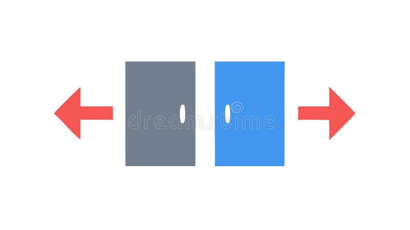 Opening Doors with Arrows Entry Exit Passage Icon, Vector Design ...