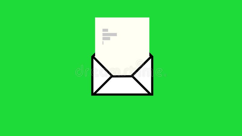 Opening Email Message Envelope Concept Motion Graphic Animation Green ...