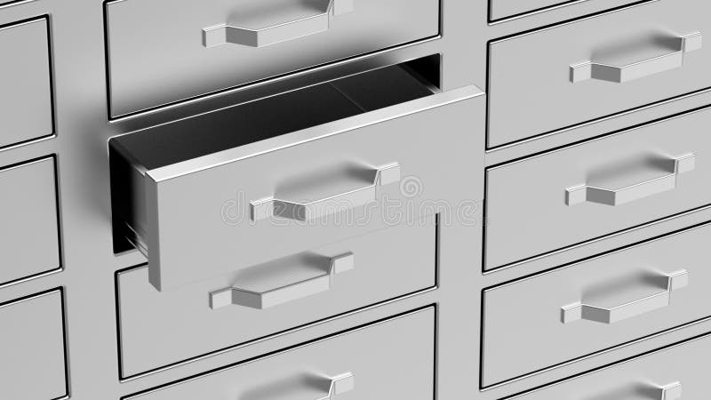 Empty metal drawer stock footage. Video of furniture - 238165488