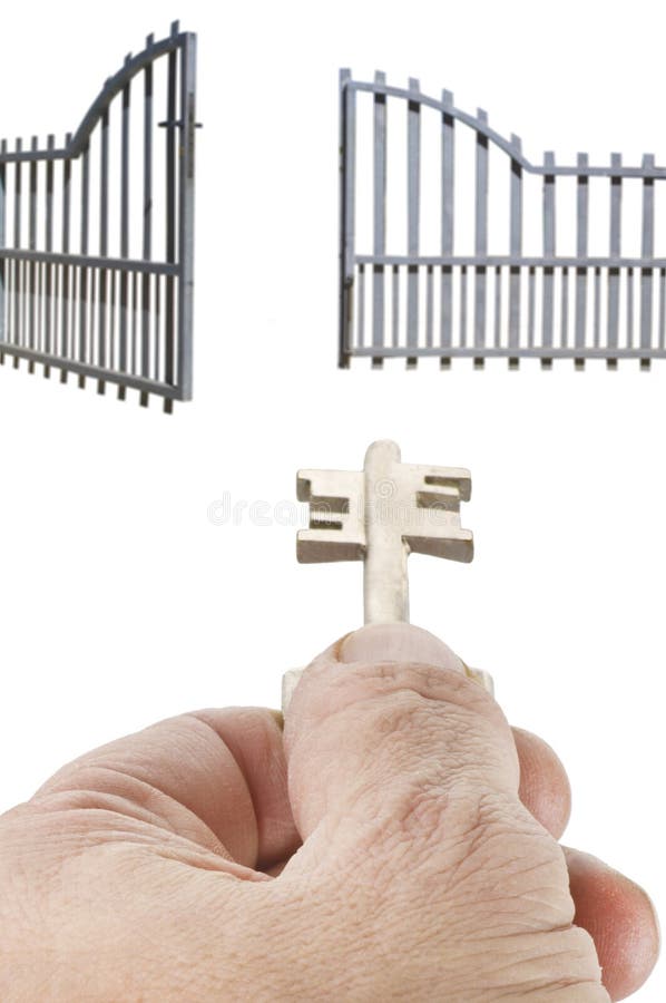Opening the gate stock photo. Image of lock, iron, security - 21167534