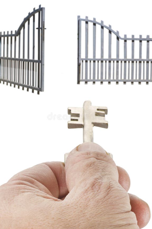 Opening the gate stock photo. Image of lock, iron, security - 21167534
