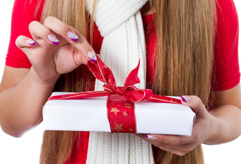 Opening gift stock photo. Image of happy, woman, presents - 22283448