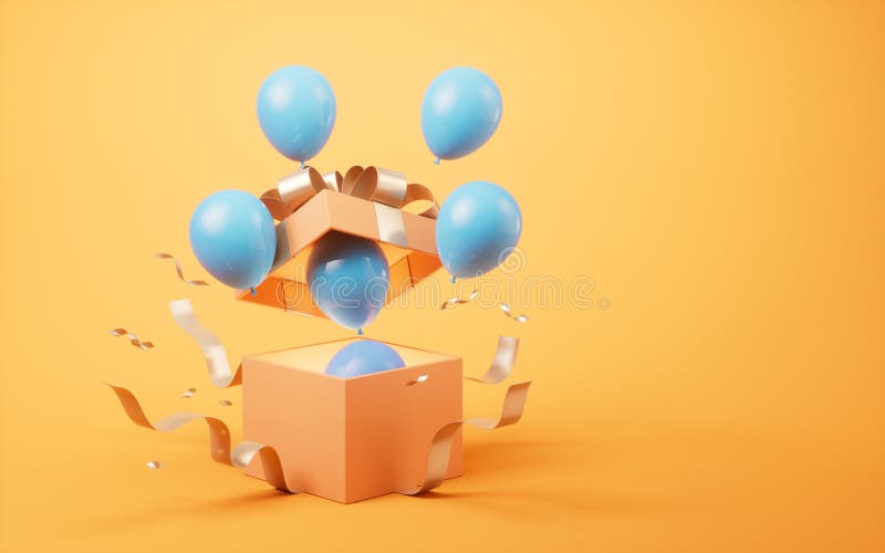 Opening Gift Box, Festivals and Celebrations, 3d Rendering Stock ...