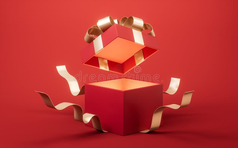 Opening Gift Box, Festivals and Celebrations, 3d Rendering Stock ...
