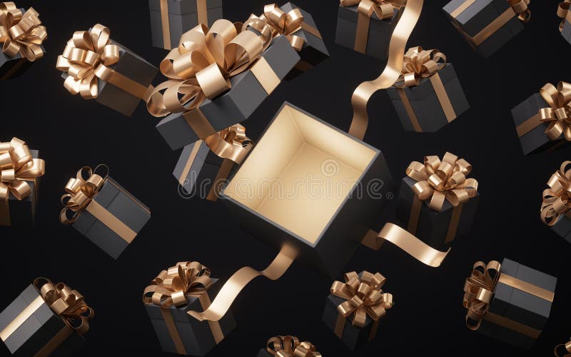 Opening Gift Box, Festivals and Celebrations, 3d Rendering Stock ...