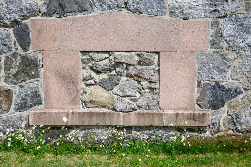Opening in Historic Stone Wall Closed Up with Stone Masonry Work Stock ...