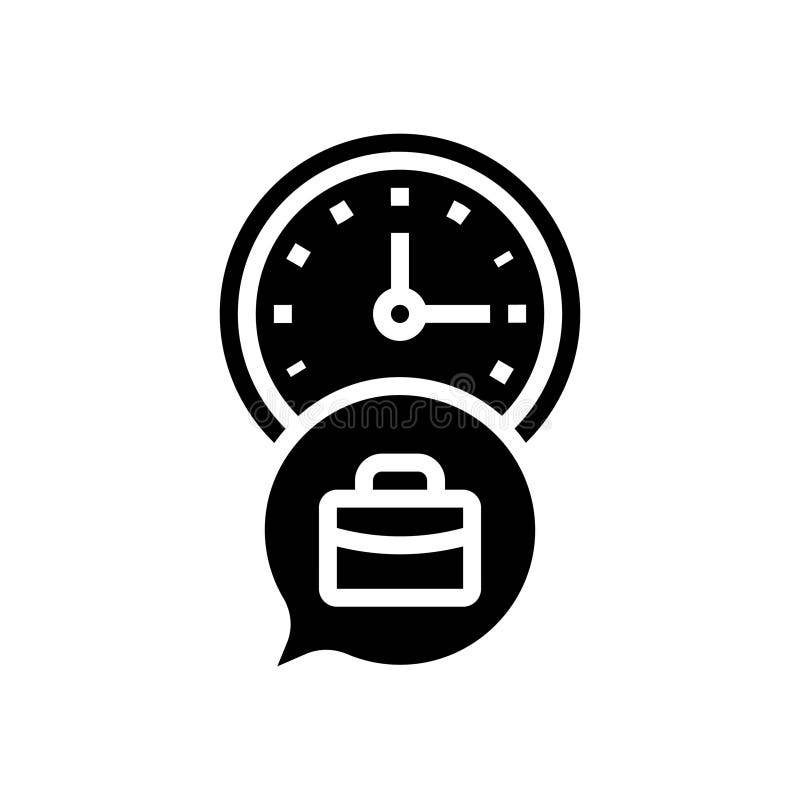 Opening Hours Information Glyph Icon Vector Illustration Stock ...