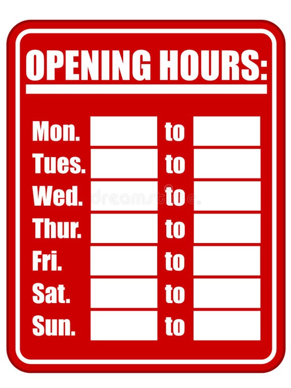 Opening Hours Stock Illustrations – 2,431 Opening Hours Stock ...