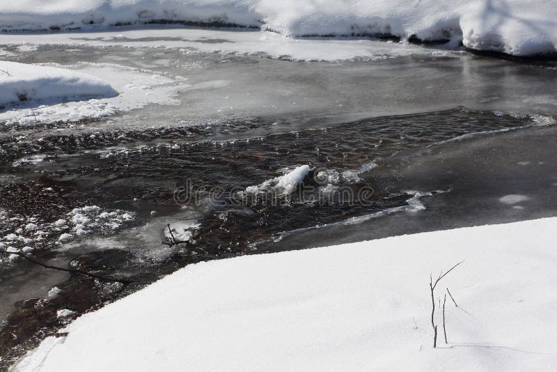 Opening of Ice on the River in the Spring Stock Photo - Image of ...