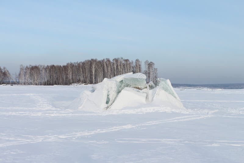 Opening of Ice on the River Stock Image - Image of landscape, block ...