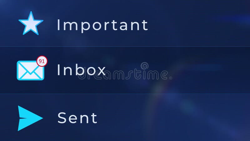 Opening Inbox New E-mail Notification on Screen Numbers Mouse Click ...